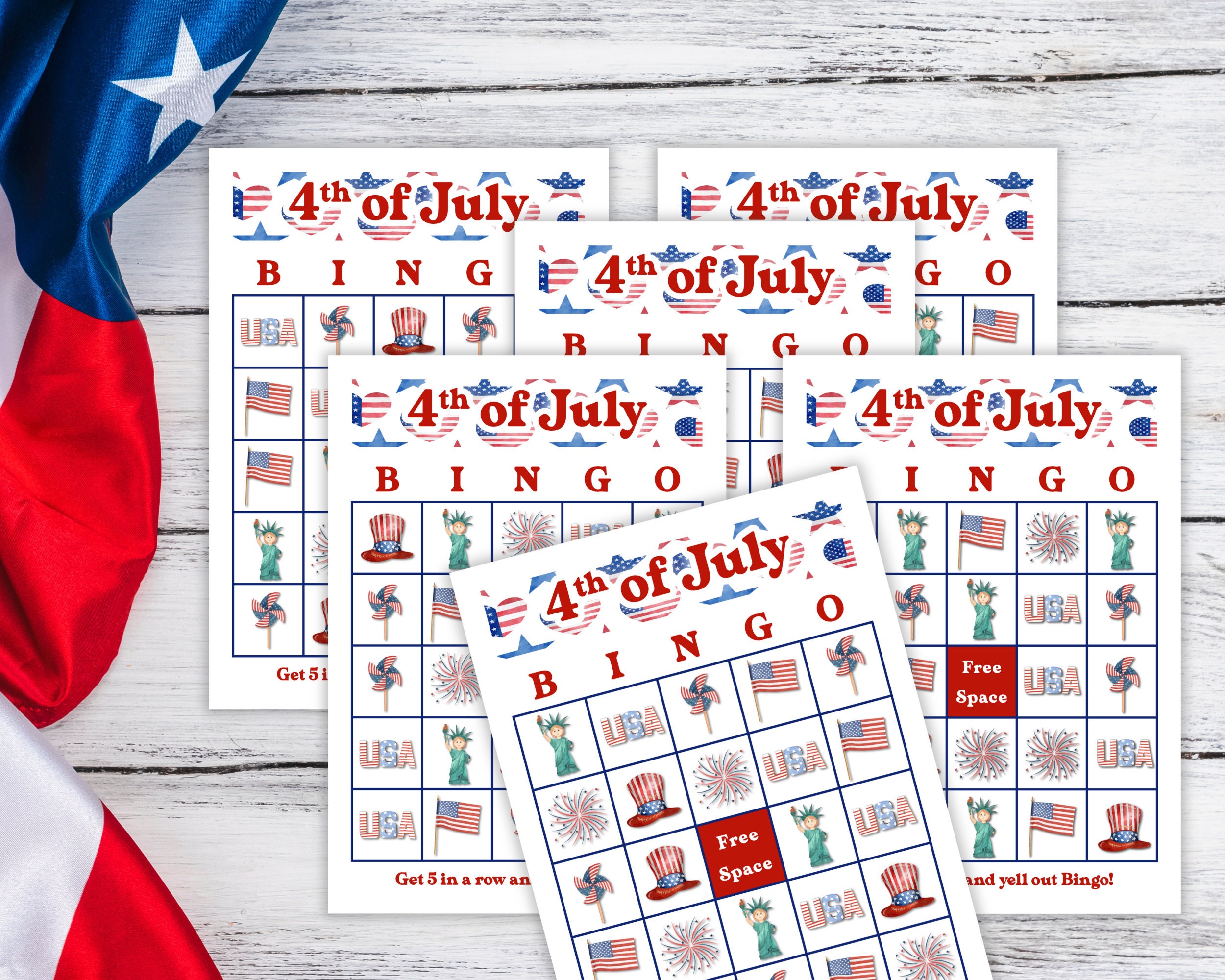 4th of July Printable Games & Activity Bundle, Bingo, Crossword, I Spy ...