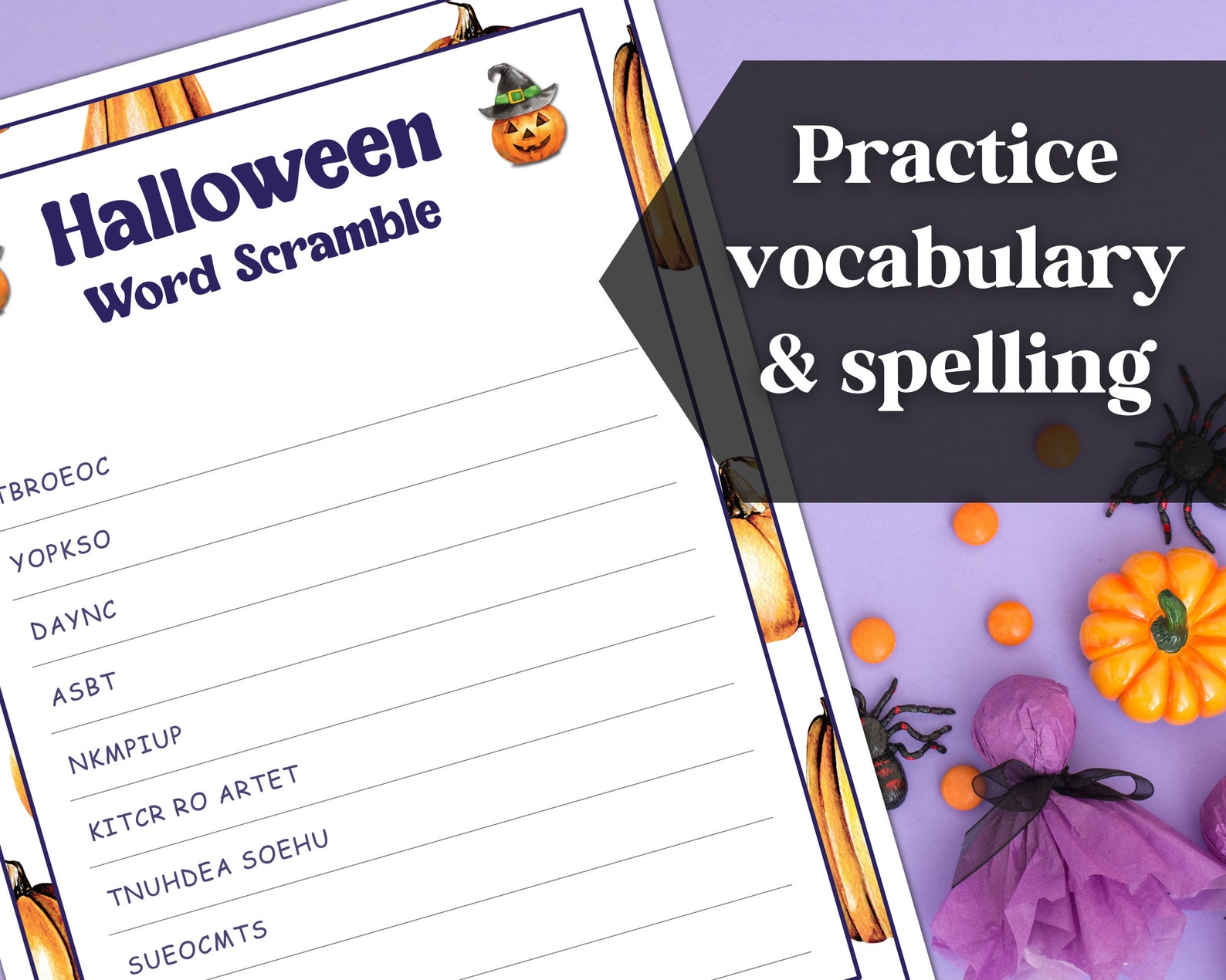 Halloween Word Scramble Printable Family and Classroom Game - Etsy
