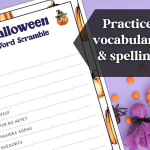 Halloween Word Scramble Printable Family and Classroom Game - Etsy