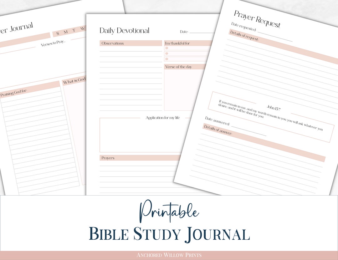 Printable Bible Study Journal: Enhance Your Daily Bible Study Routine ...