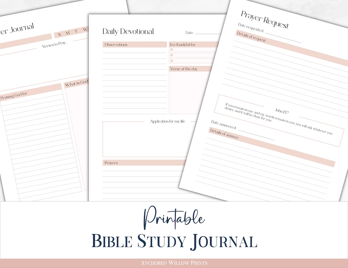 Printable Bible Study Journal: Enhance Your Daily Bible Study Routine ...