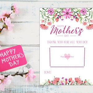 Mother’s Day Watercolor Floral Printable Gift Card Holder, With an ...