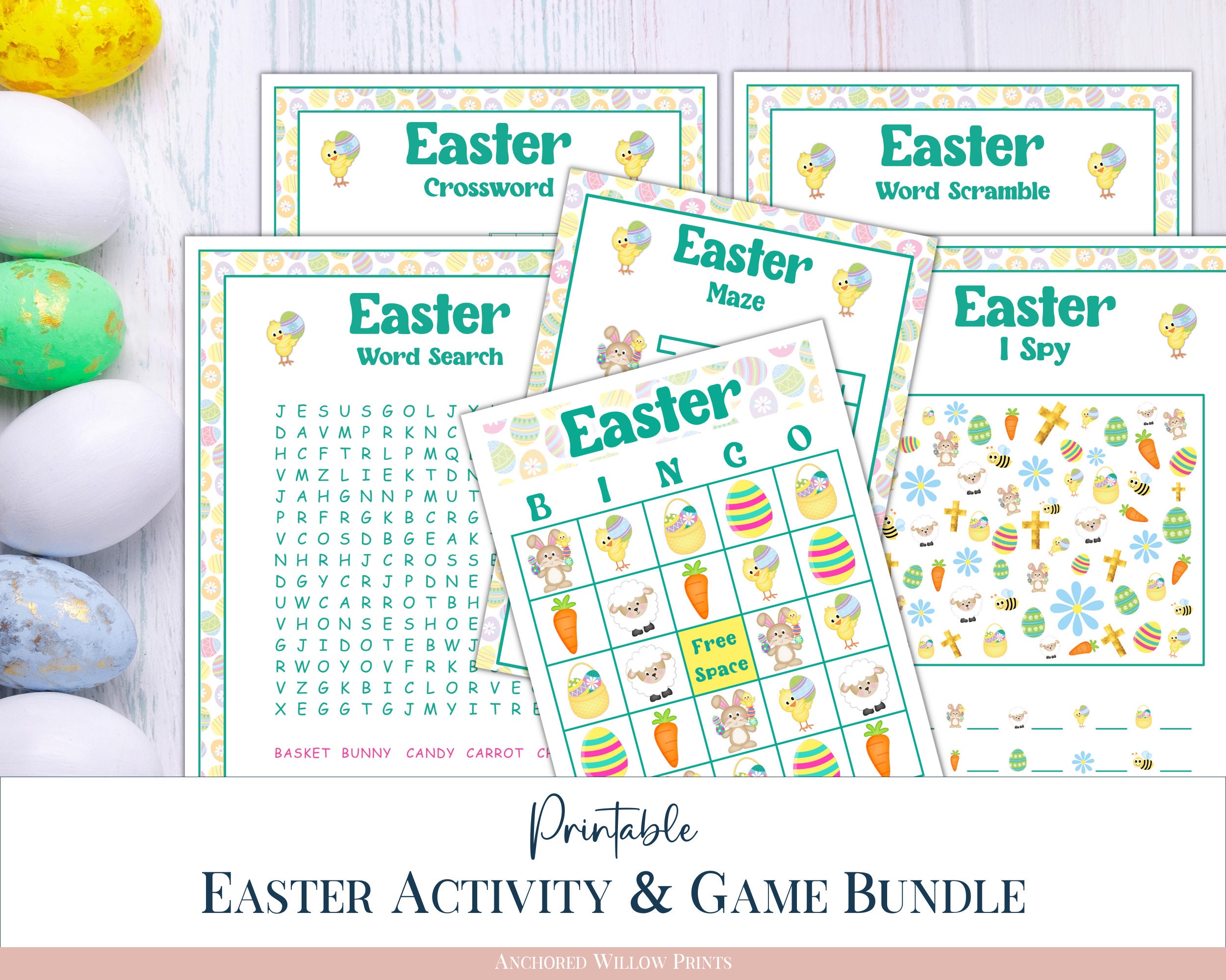 Easter Printable Kids Game & Activity Bundle is Great for Homeschool ...