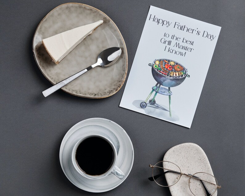 Happy Fathers Day Grill Master Printable Greeting Card | Etsy