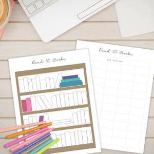 Reading Tracker Printable, Bookshelf Coloring Page, Homeschool Reading ...