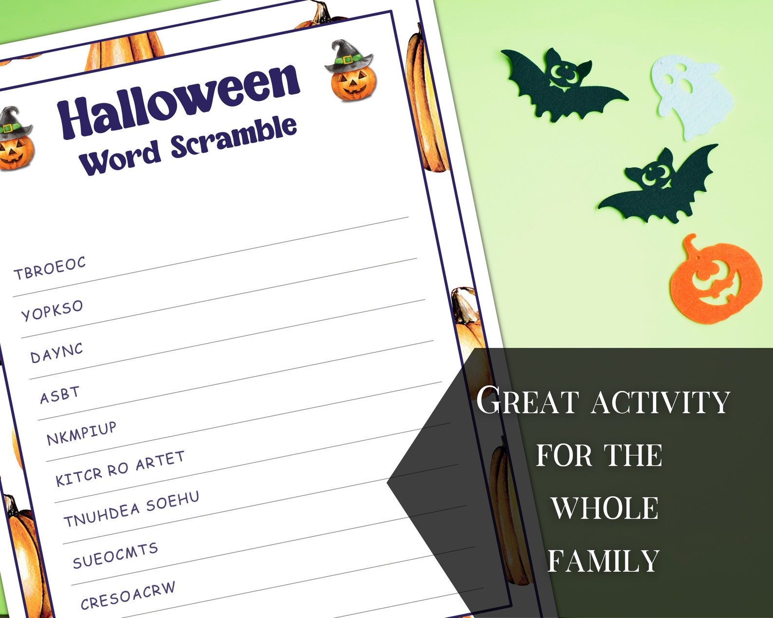 Halloween Word Scramble Printable Family and Classroom Game - Etsy