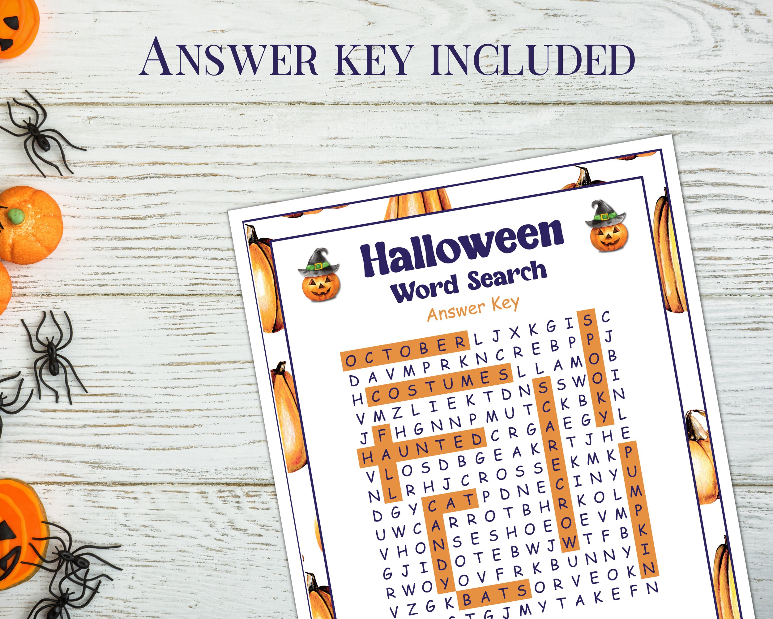 Halloween Word Search Printable Family and Classroom Game - Etsy