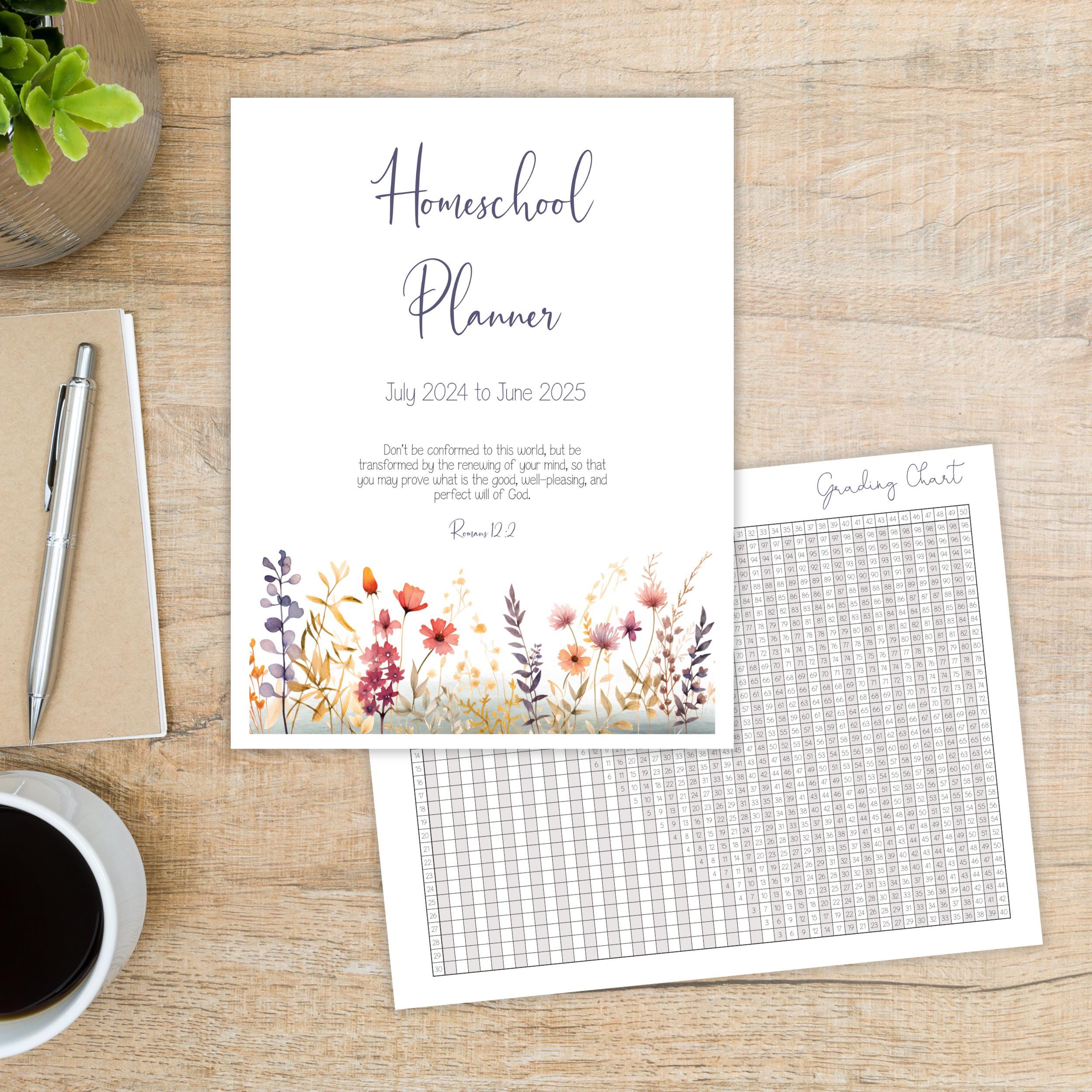 2024-2025 Homeschool Planner Printable, Report Cards, Field Trips ...