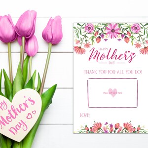 Mother’s Day Watercolor Floral Printable Gift Card Holder, With an ...