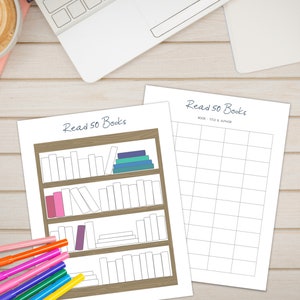 Reading Tracker Printable, Bookshelf Coloring Page, Homeschool Reading ...