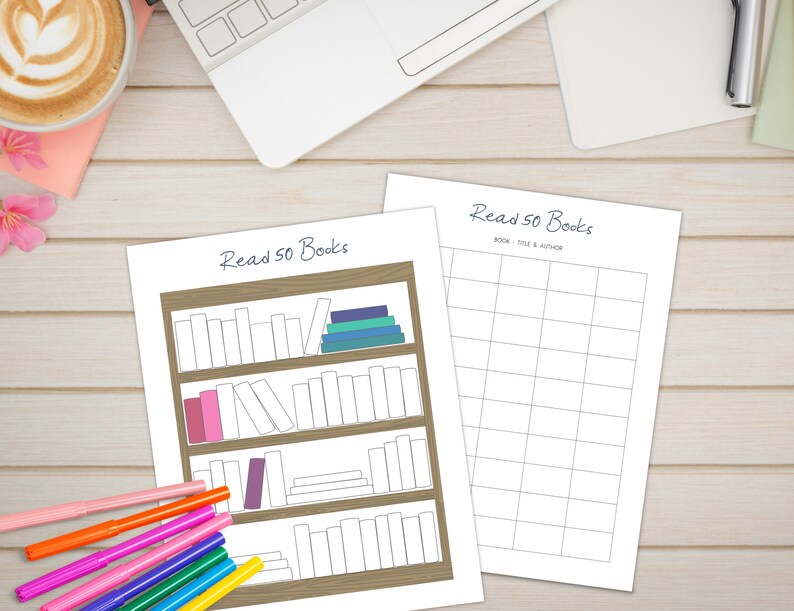 Reading Tracker Printable, Bookshelf Coloring Page, Homeschool Reading ...