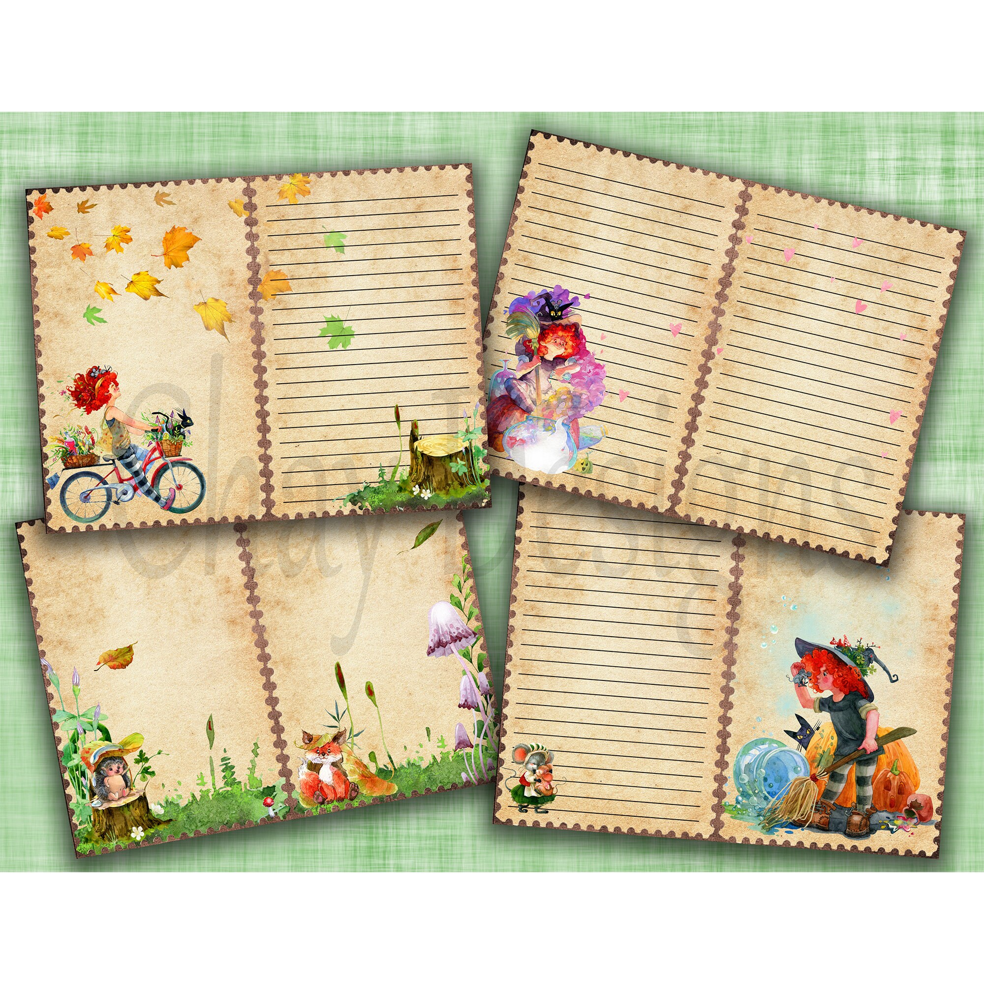 Little Miss Autumn Set of 10 Digital Papers Junk Journal - Etsy
