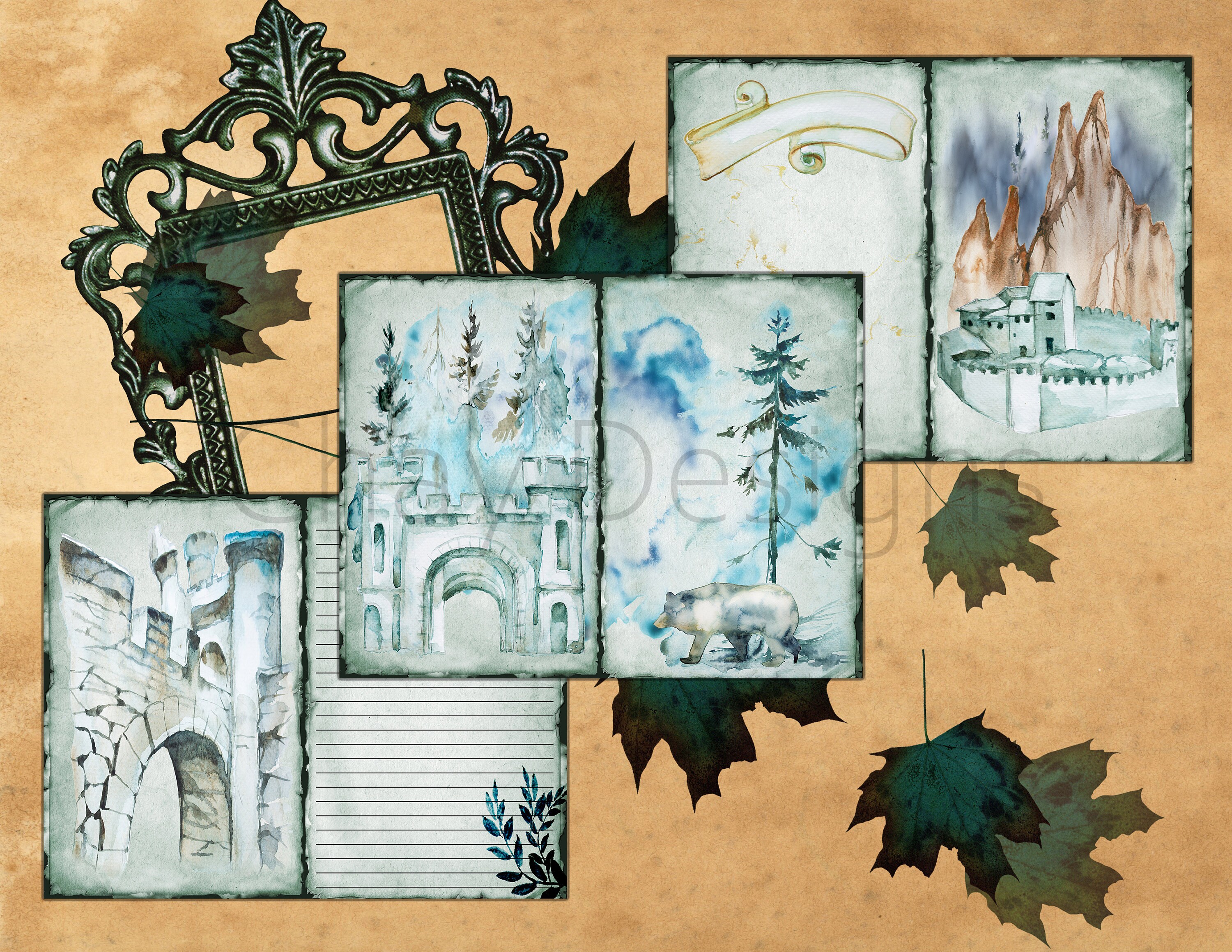 Once Upon A Time Digital Paper Pack, Set of 10 Printable Pages ...