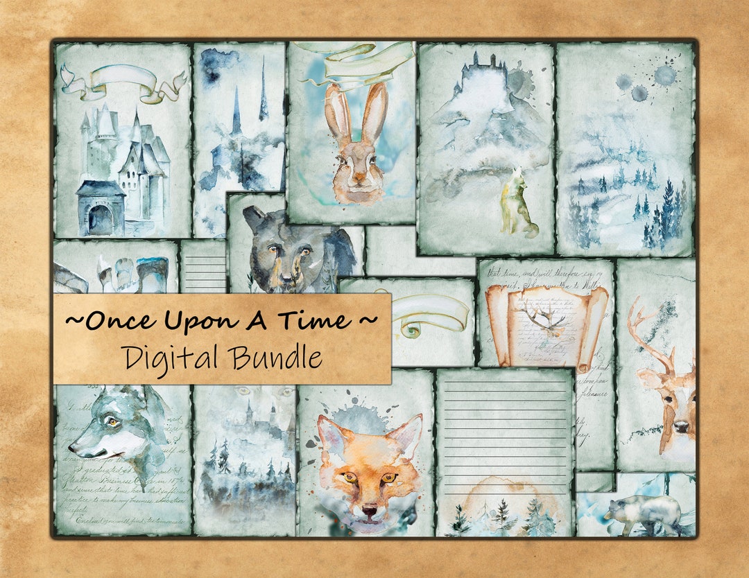 Once Upon A Time Digital Paper Pack, Set of 10 Printable Pages ...