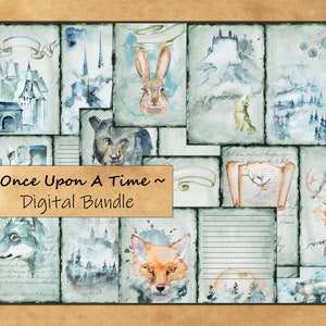 Once Upon A Time Digital Paper Pack, Set of 10 Printable Pages ...