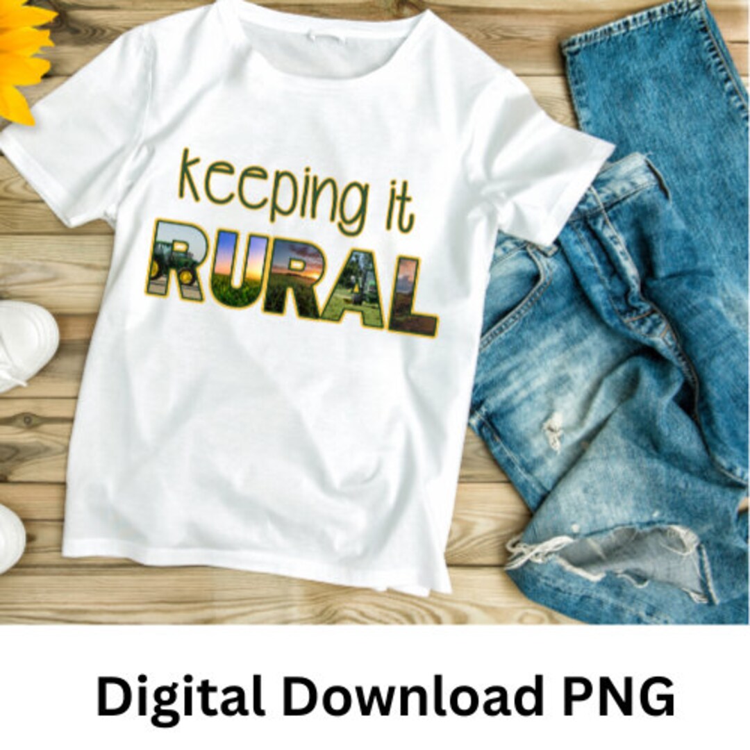 Keeping It Rural Green Tractor Design PNG for Shirt - Etsy