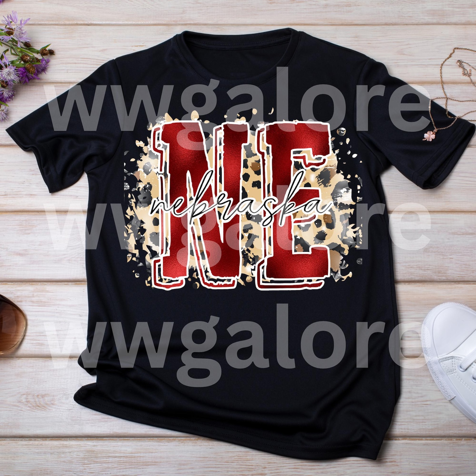 Nebraska PNG With Leopard Print, Distressed Background for T-shirt or ...