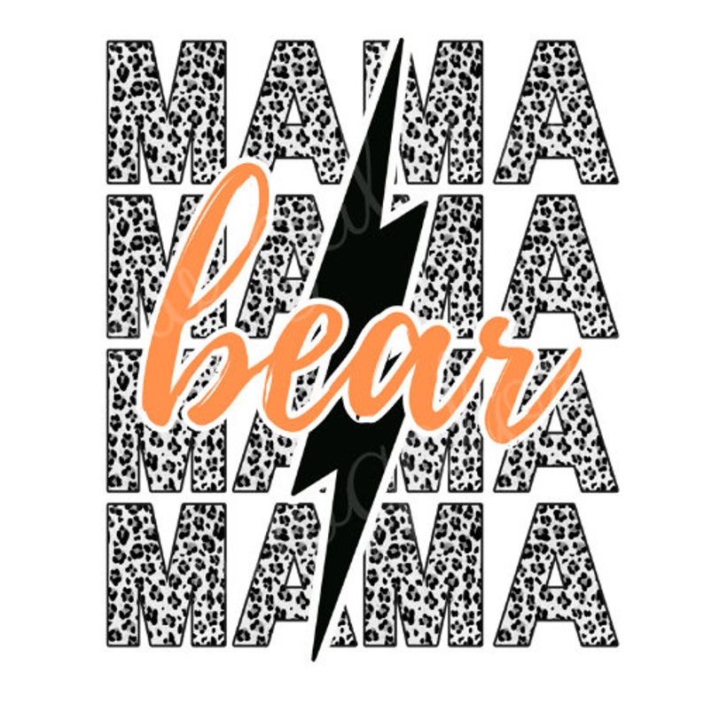 Mama Bear With Leopard Print Letters PNG - Etsy
