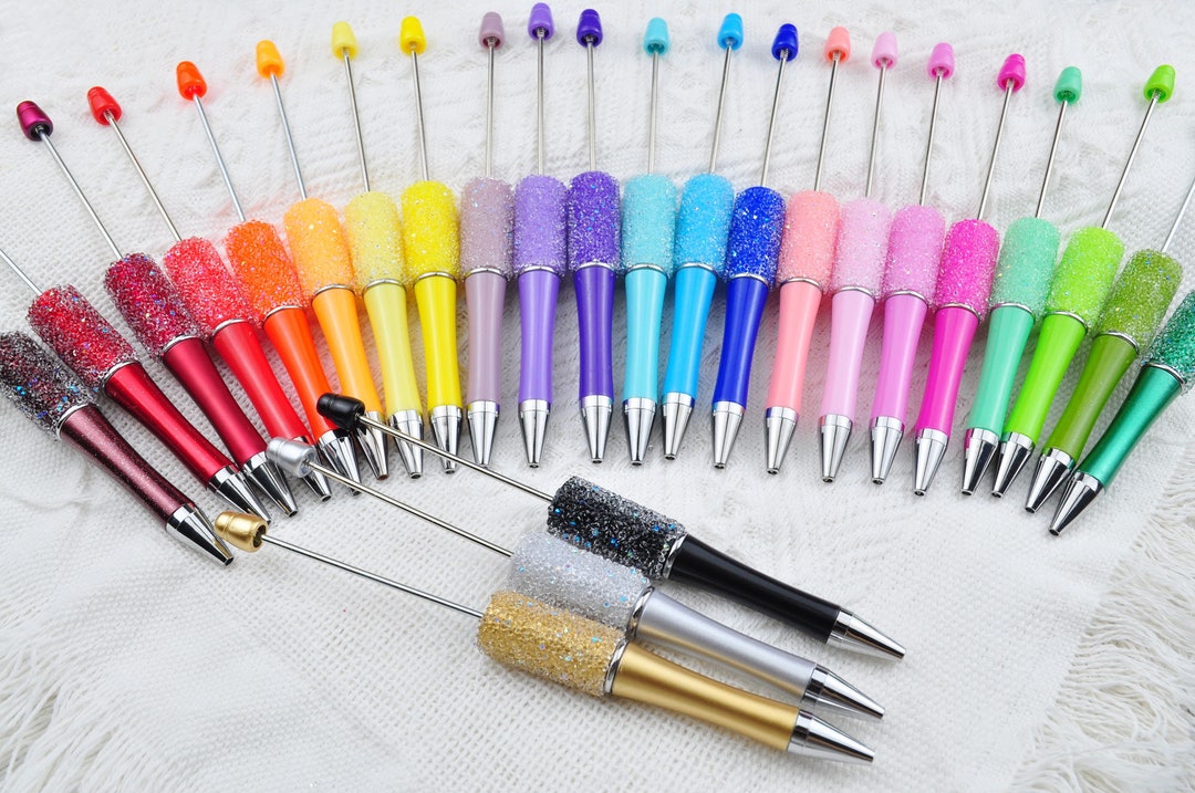 Plastic Beadable Pens With Transparent Rhinestone,sugar Beadable Pen ...