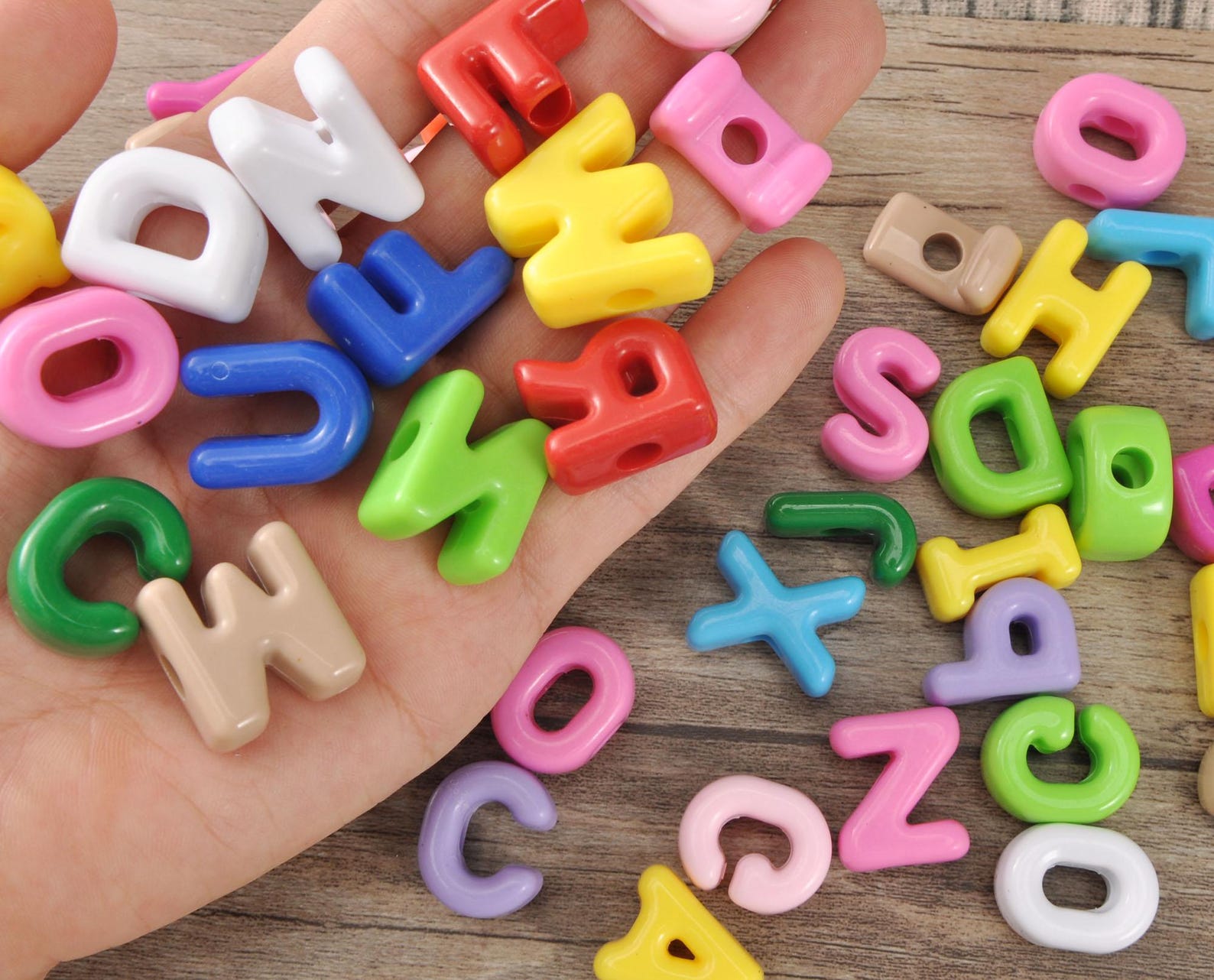 10-50pcs Colorful Large Acrylic Alphabet Beads,5.5mm Hole Letters,diy ...