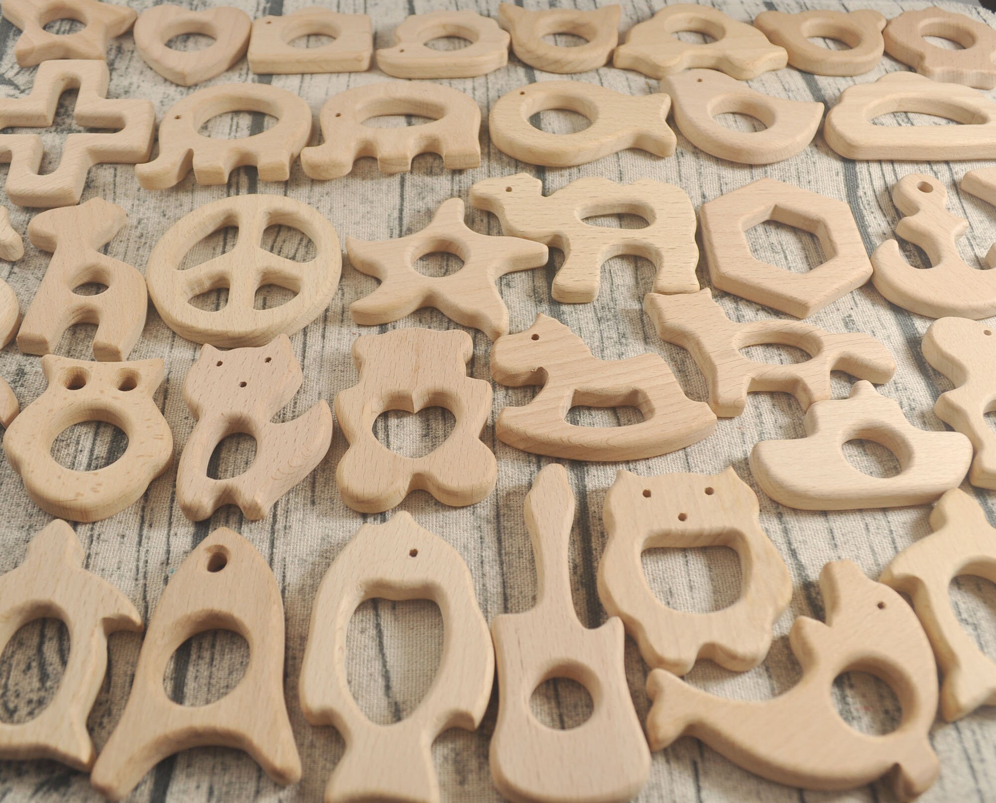 60 Shapes，5pcs Unfinished Wooden Shapes, Beech Wood Animal, Diy Wood ...