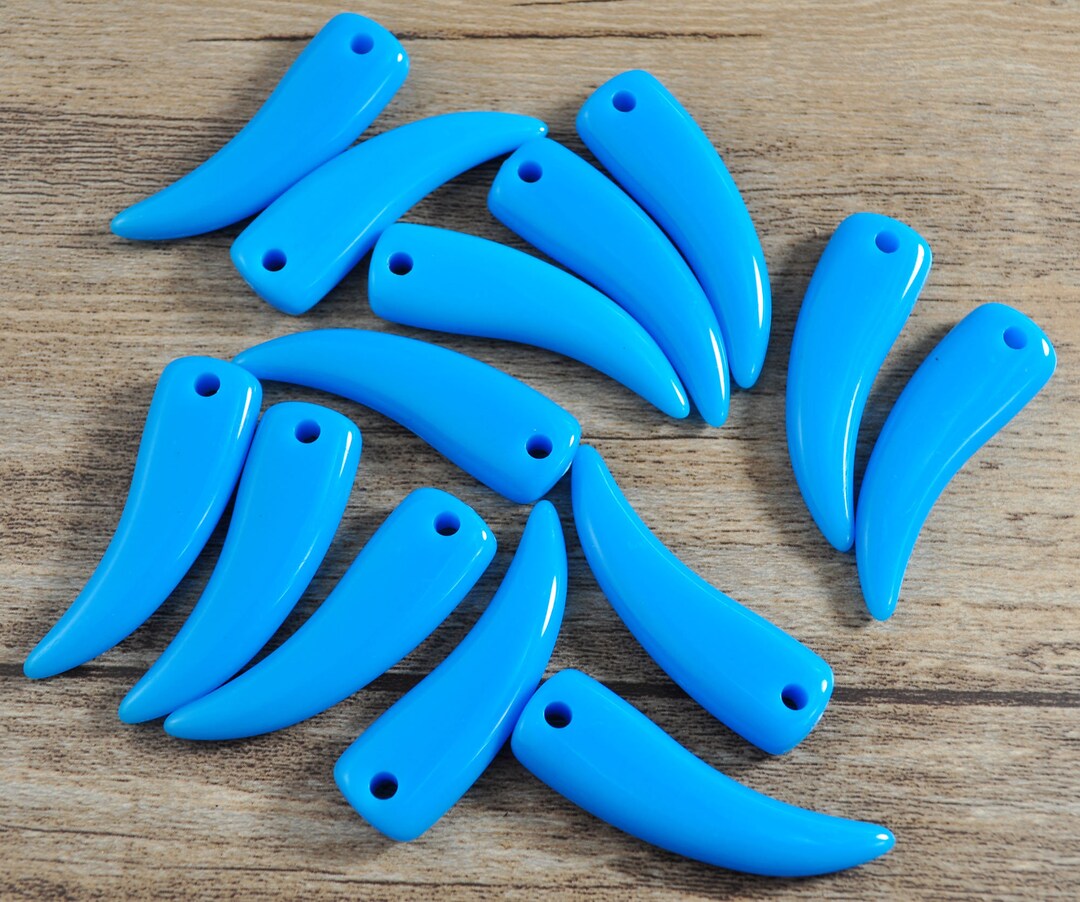 Acrylic Tooth Supply, 10-100pcs Acrylic Sky Blue Sharp Animal Teeth ...