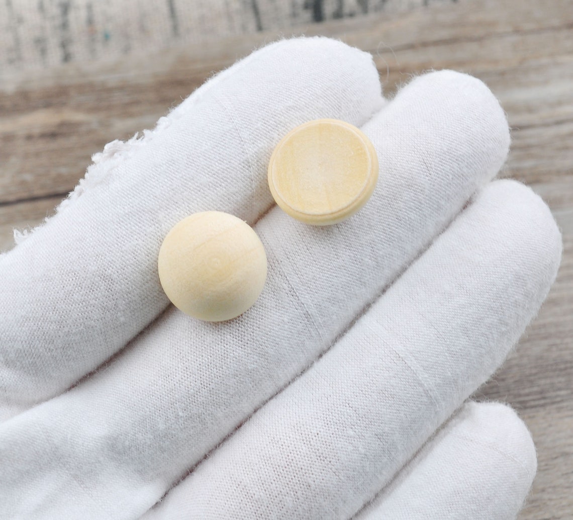10pcs Unfinished Solid Wood Half Split Balls,round Split Ball,dome Ball ...