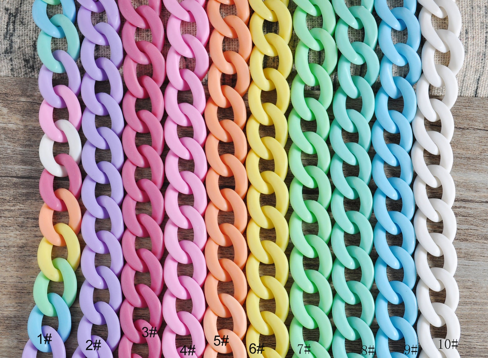 Plastic Link Chain,19 Colors Acrylic Curb Chain Links,flat Twist ...