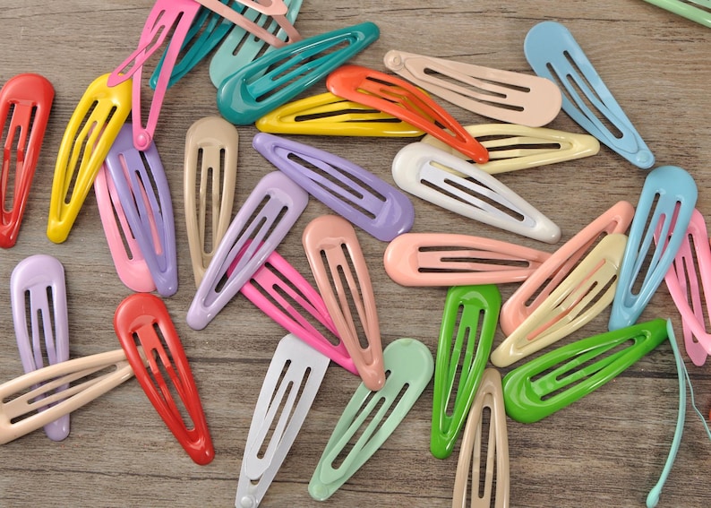 Sets of 10pcs Mixed Barrette Hair Clips，18 Colors Metal Snap Hair Clip ...