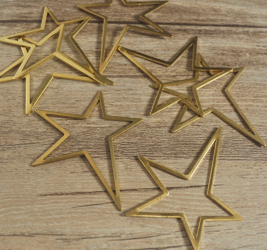 20pcs/50pcs of Raw Brass Star Link Connectors,star Shape,star Pendant ...