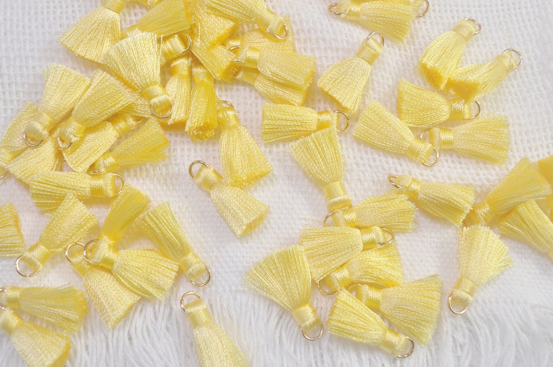 10/20/50/100pcs 2cm Light Yellow Silk Tassels,small Silk Tassels,silky ...