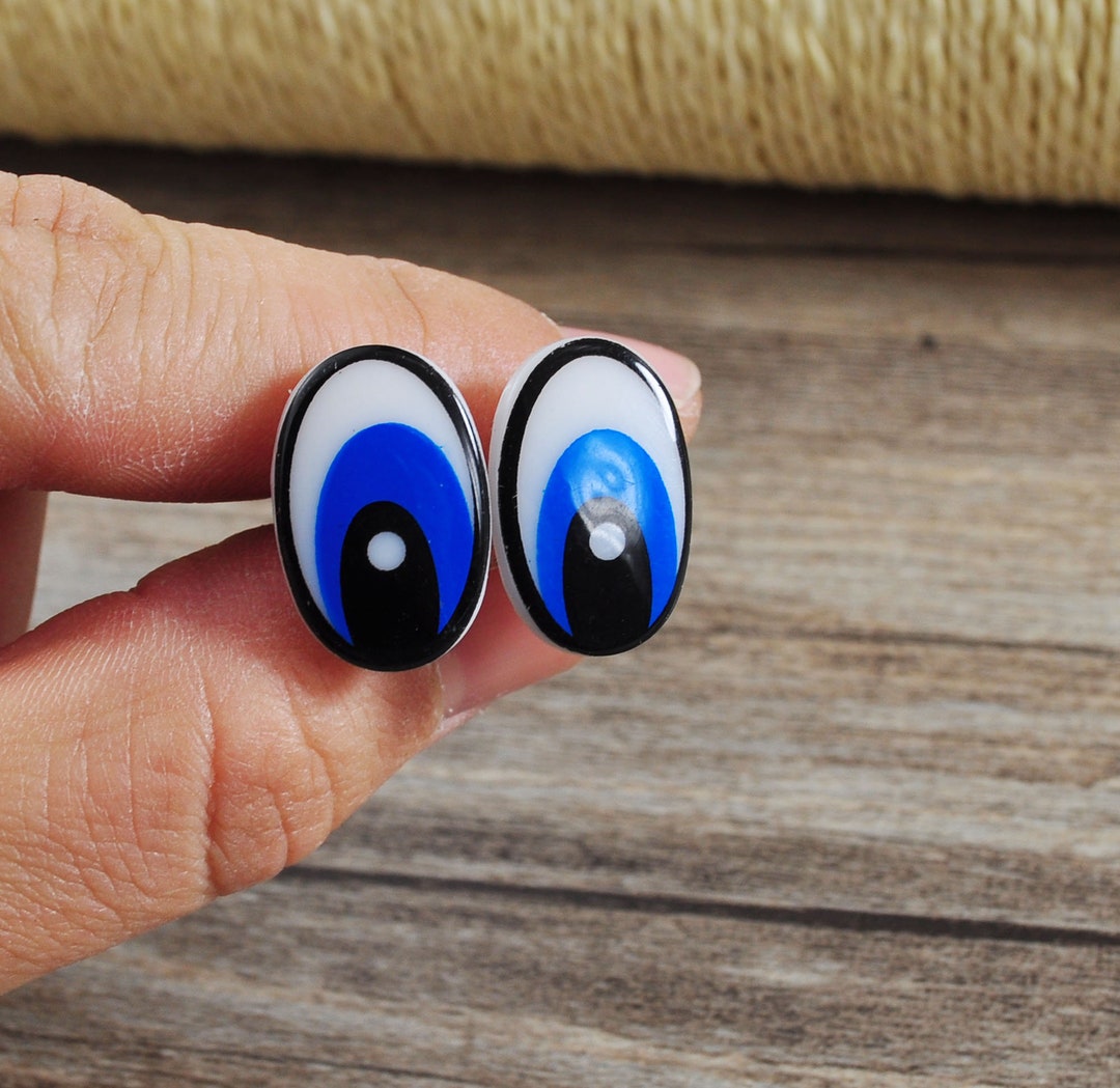 30pcs(15 Pairs) Cartoon Safety Eyes，blue Plastic Comic Eyes，safety Eyes ...