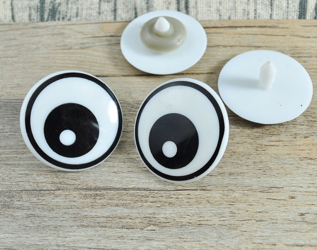 20pcs(10 Pairs) Cartoon Safety Eyes，35mm Large Round Plastic Comic Eyes ...
