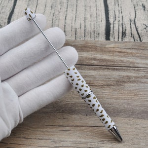 1-10pcs Leopard Beadable Pens,leopard Printed Beadable Pens,diy Plastic ...