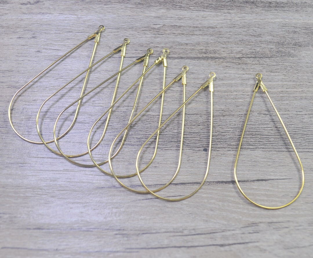 15/25/50pairs Gold Plated Teardrop Earrings,earring Components,openable ...