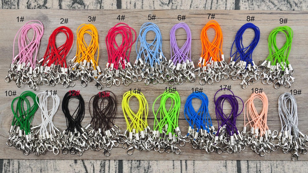 19 Colors,20/50/100pcs Cell Phone Straps With Lobster Clasps Charm ...