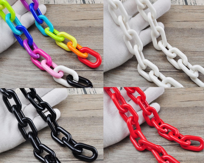 Large Colorful Acrylic Curb Chain Links,plastic Chain for Glasses Chain ...