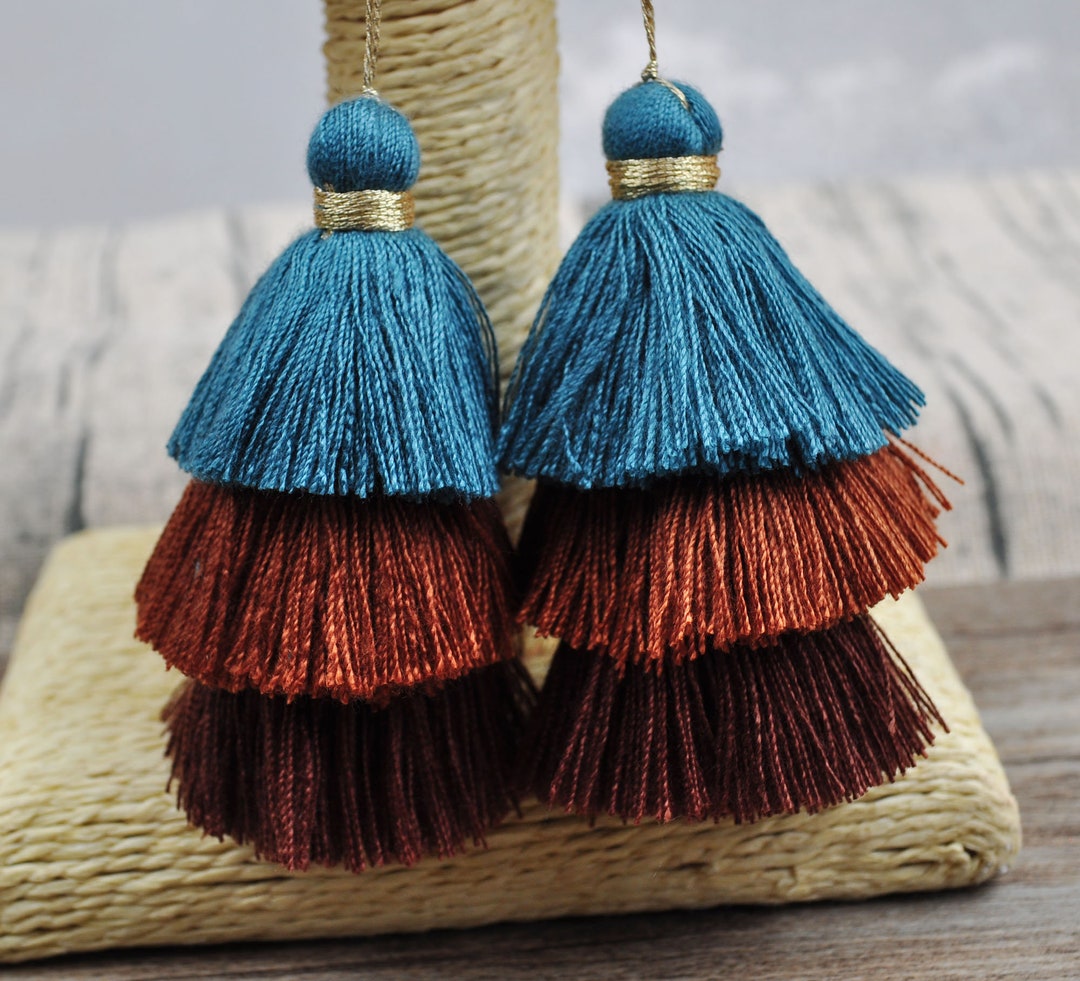 3 Layered Cotton Tassel，1-100 Ombre Tassel With Gold Loop，craft Tassel ...