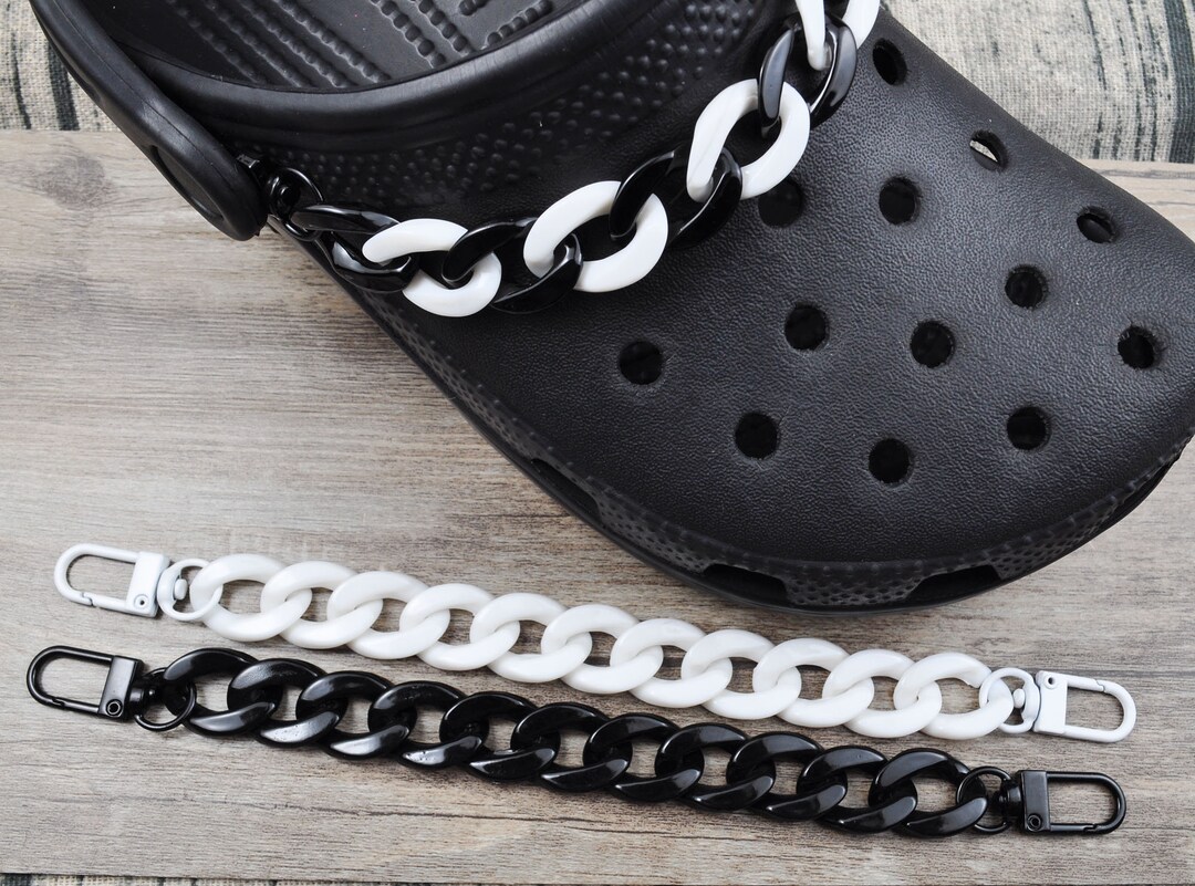 Shoe Chains,shoe Clips,shoes Charms,black/white Color Chain for Shoes ...