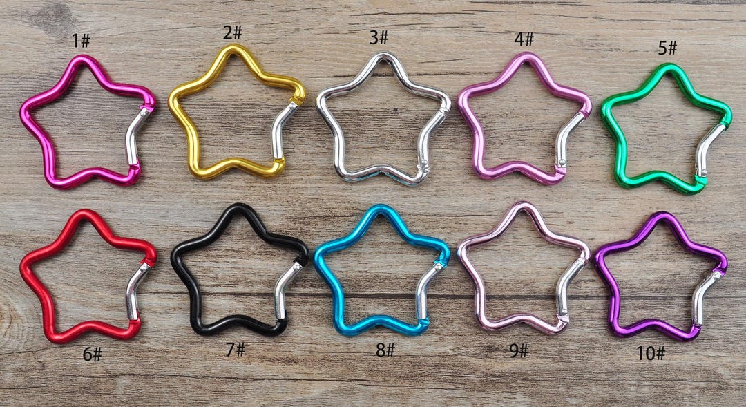 2/10/20/30/50/100pcs Mixed Color Star Clips Clasp，10 Colors Star Shape ...