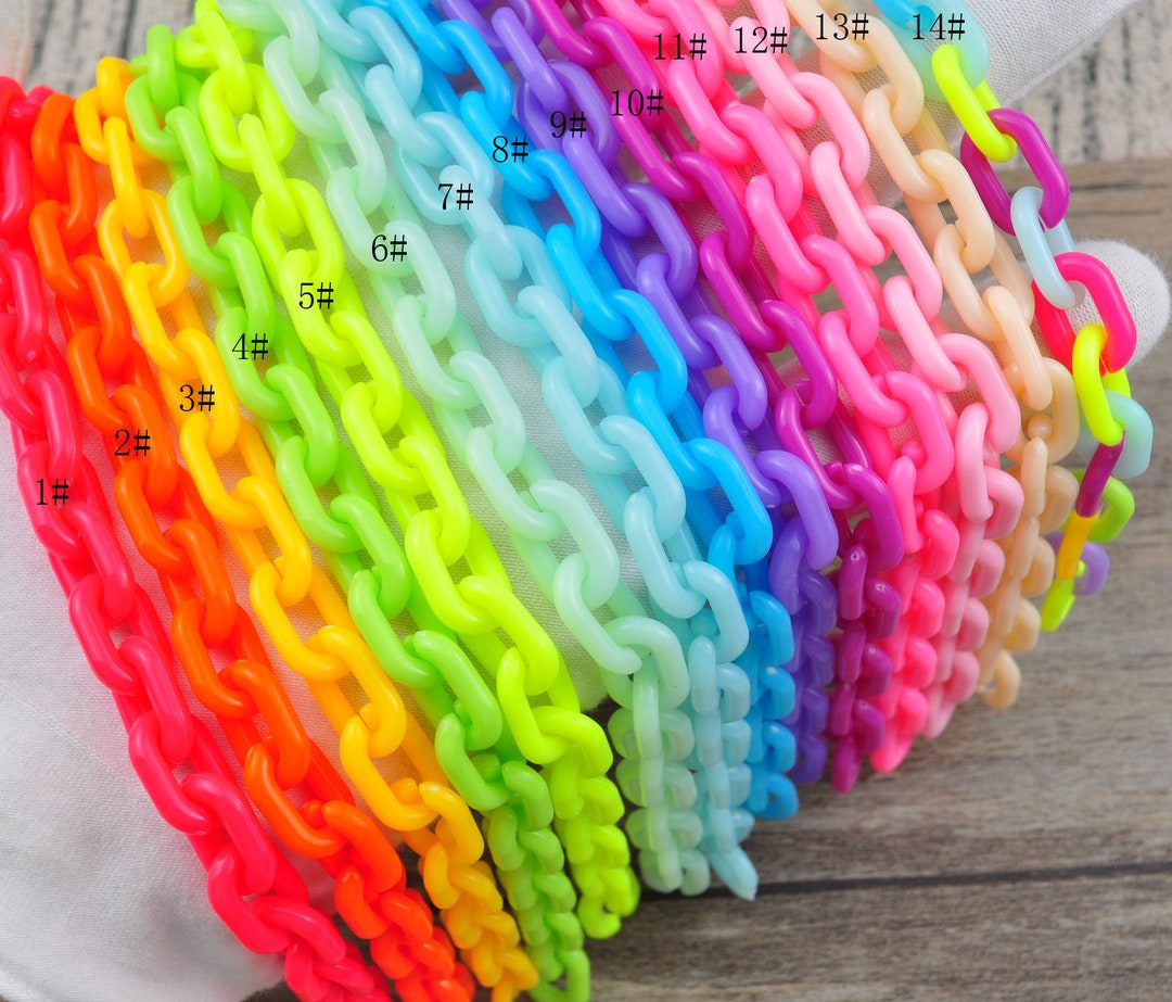 Small Plastic Link Chain,acrylic Curb Chain Links,oval Plastic Chain ...