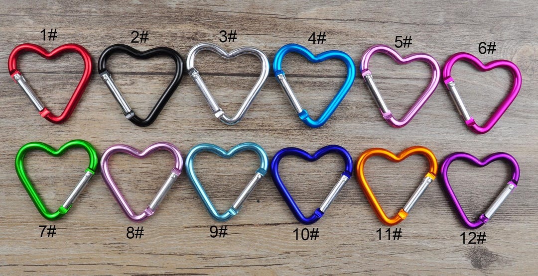 2/10/20/30/50/100pcs Mixed Color Heart Clips Clasp，10 Colors Heart ...