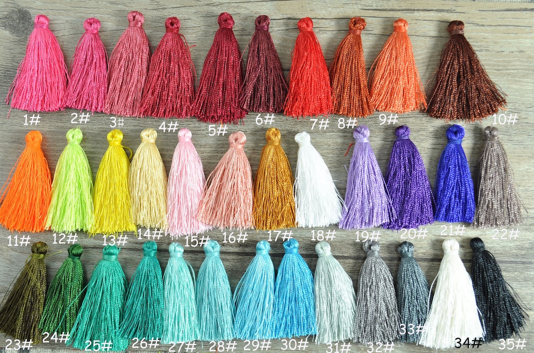 34 Colors Silky Tassels,20/50/100pcs, Colorful Handmade Tassel Jewelry ...