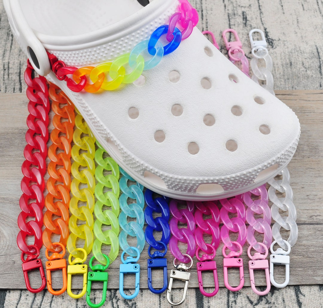12color Shoe Chains,shoe Clips,shoes Charms,jelly Color Chain for Shoes ...