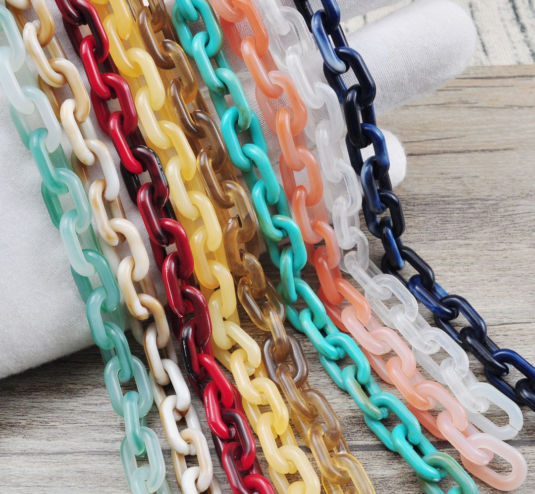Small Plastic Link Chain,acrylic Curb Chain Links,marble Oval Plastic ...