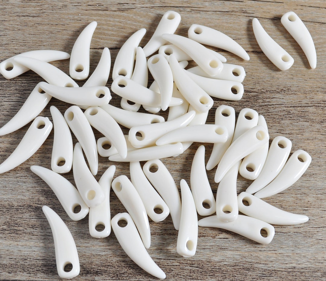 Small Acrylic Tooth Supply, 50-1000pcs Acrylic Ivory Sharp Animal Teeth ...