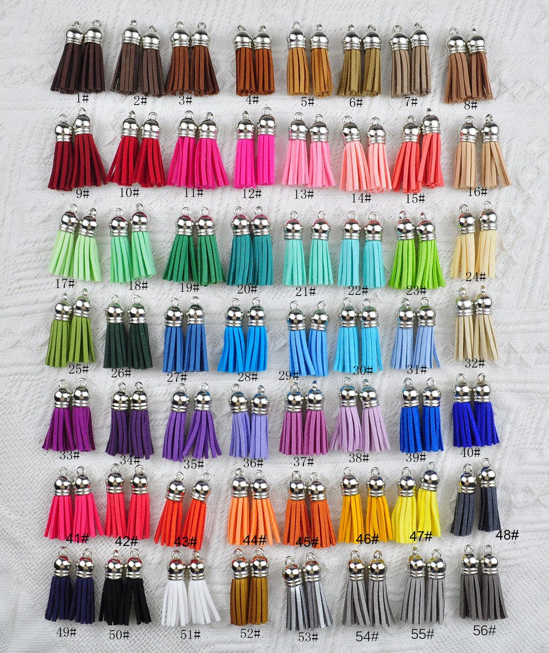 10-100pcs 56 Colors Tassels,1.5'',faux Suede Leather Tassles,leather ...