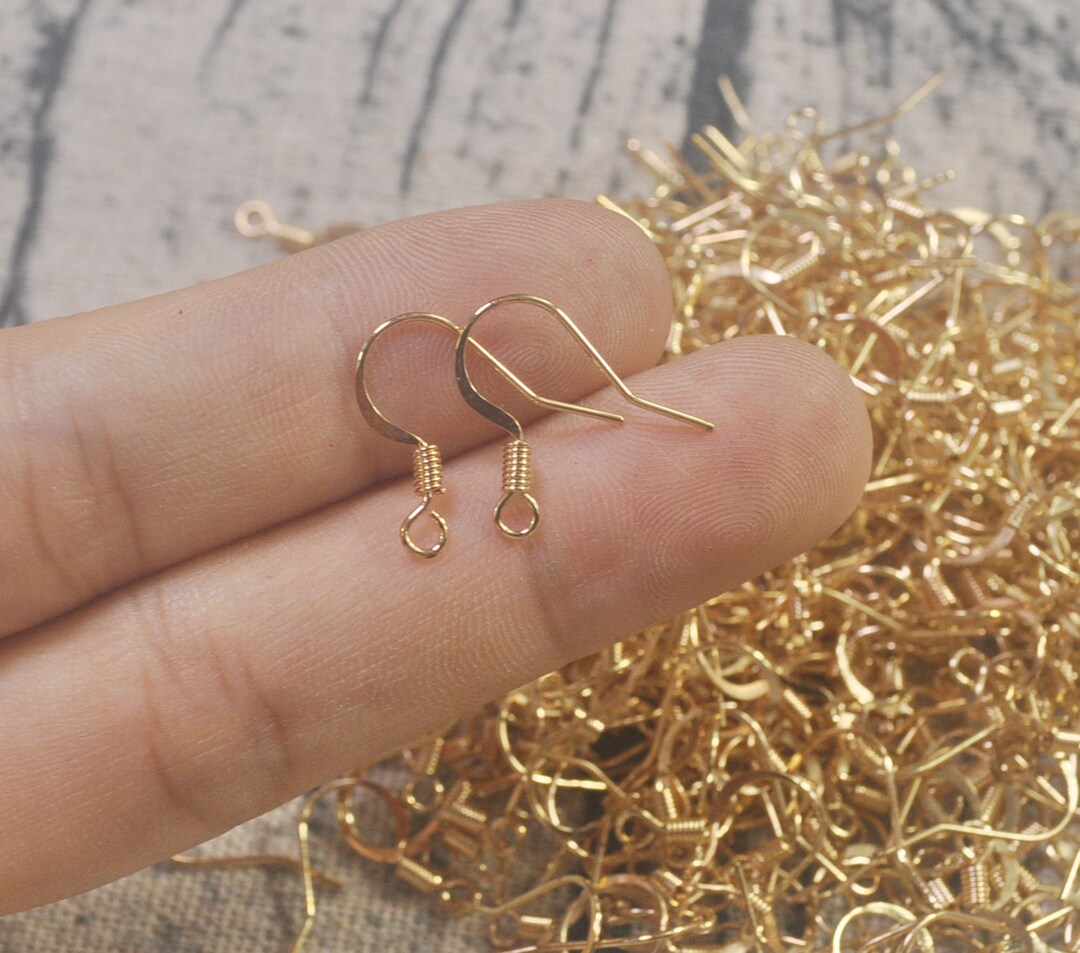 50,100,150,200pcs KC Gold Plated Ear Hooks, Hypoallergenic Brass ...
