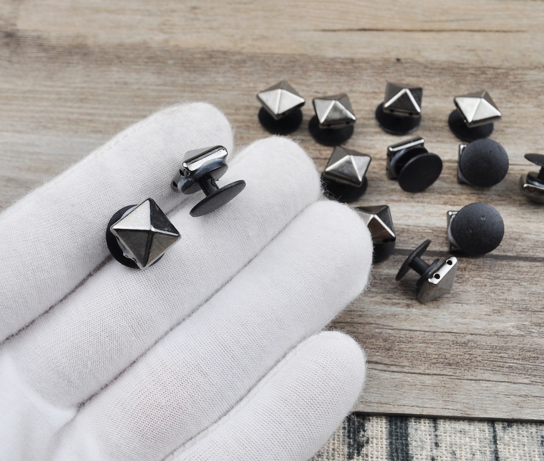 Square Gunblack Spikes Stud Shoe Charm,plastic Spike Rivet Shoe Charms ...