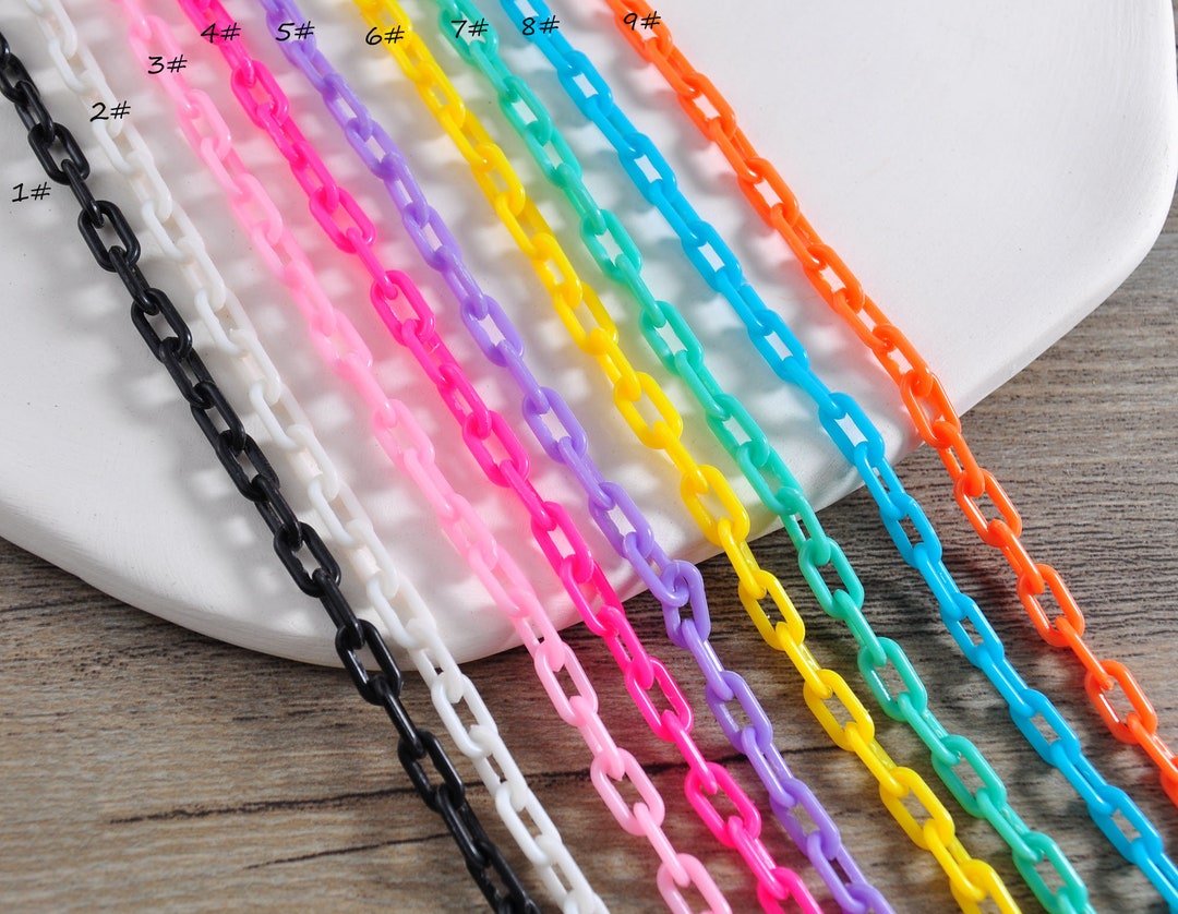 5-100pcs Small Colorful Plastic Chain,plastic Chain for Necklaces,20 ...